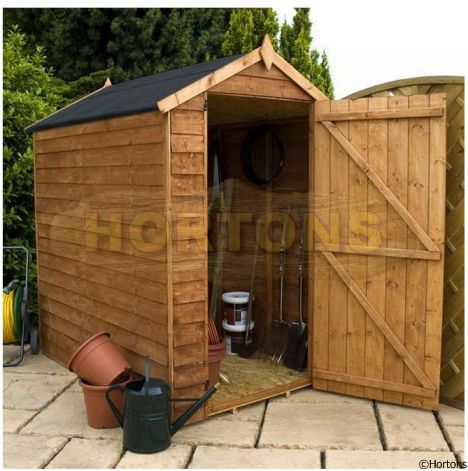 4' x 6' Overlap Apex Shed - Windowless - Hortons Portable Buildings Ltd