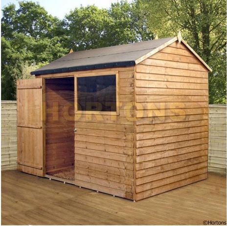 6ft x 6ft Overlap Reverse Apex Shed - Hortons Portable Buildings Ltd